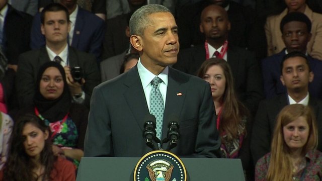 Obama speaks at town hall event - BBC News