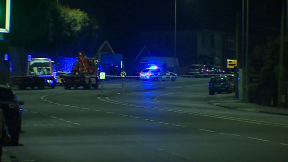 Four injured in three-vehicle Rumney Hill crash in Cardiff - BBC News