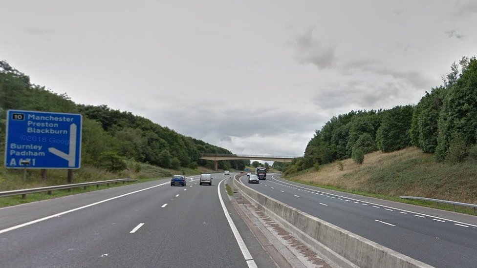 M65 bridge fall death: Driver who failed to stop sought by police - BBC ...