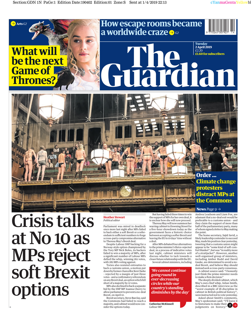 Newspaper headlines: Cabinet 'showdown' talks amid election 'threat ...