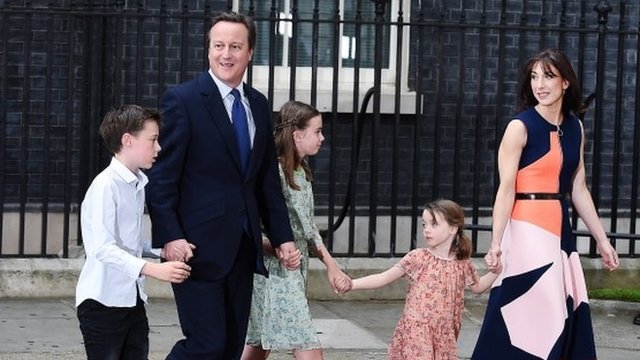 Moment David Cameron leaves Downing Street for final time - BBC News