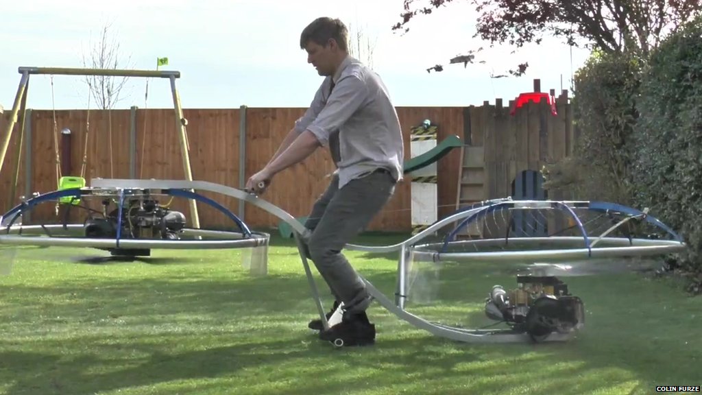 Inventor Colin Furze makes amazing homemade hoverbike - BBC Newsround