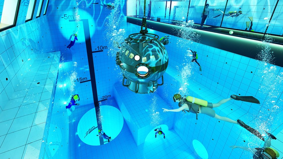Would you swim in this 45m-deep swimming pool in Poland? - CBBC Newsround