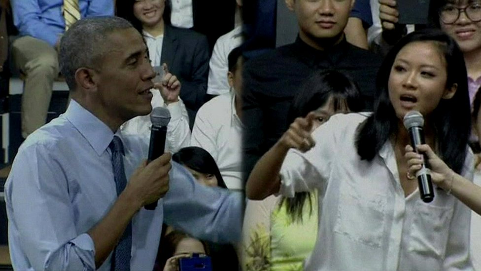 President Obama beatboxes for Vietnamese rapper Suboi - BBC News