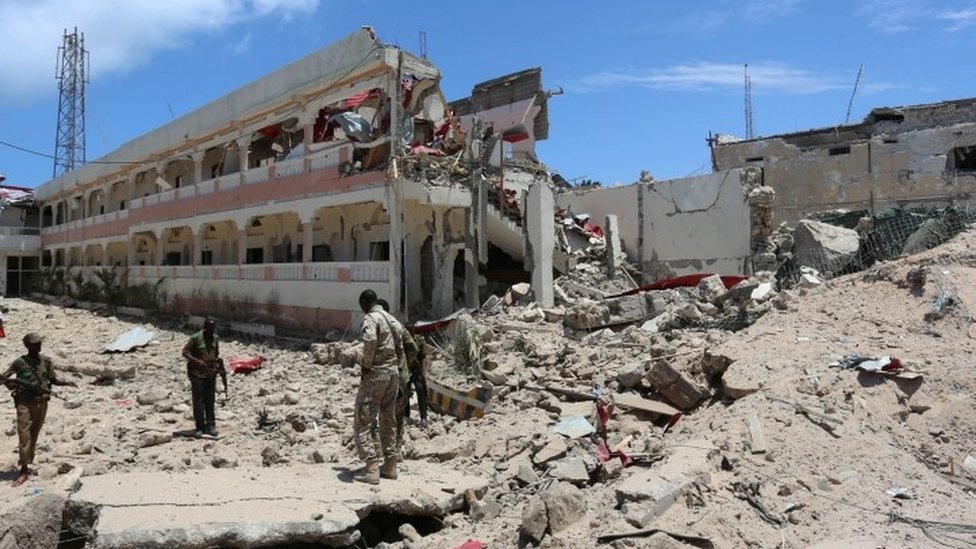 Somalia truck bomb targets Mogadishu's SYL Hotel - BBC News
