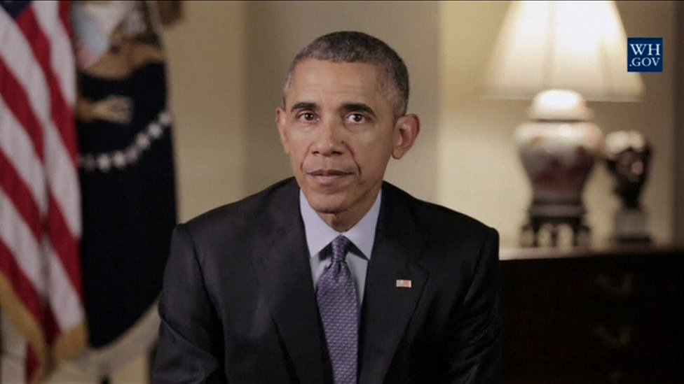President Obama gives rare Oval Office address - BBC News
