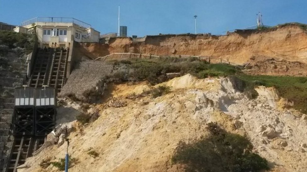 Landslip hit Bournemouth cliff lift 'will not reopen for two years ...