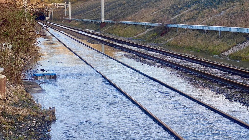 Flooded Train Tracks Japan's Bullet Train Tracks Were Flooded In