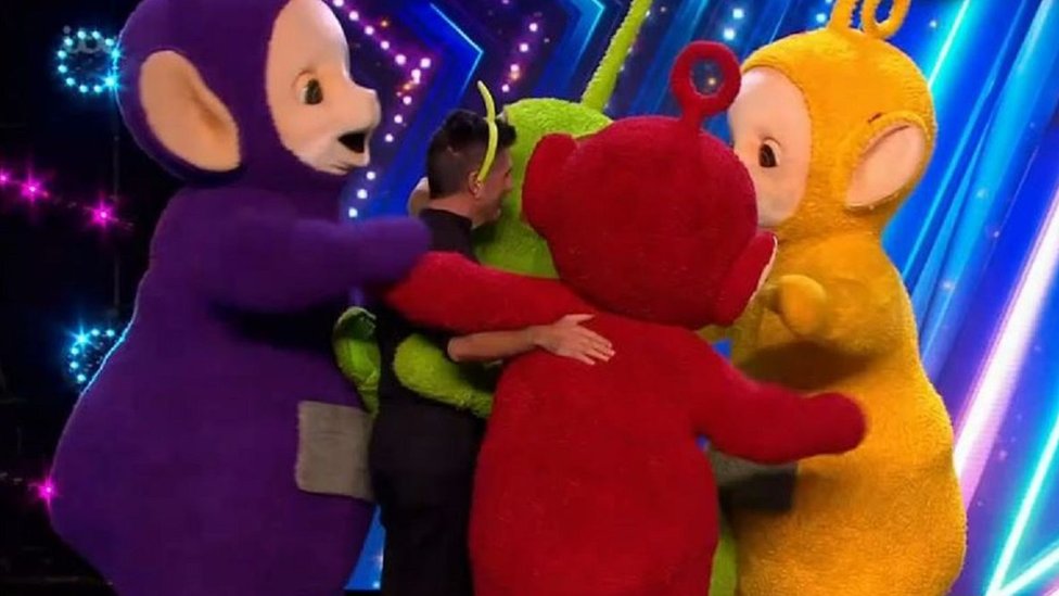 Why is Simon Cowell hugging a Teletubby? - CBBC Newsround