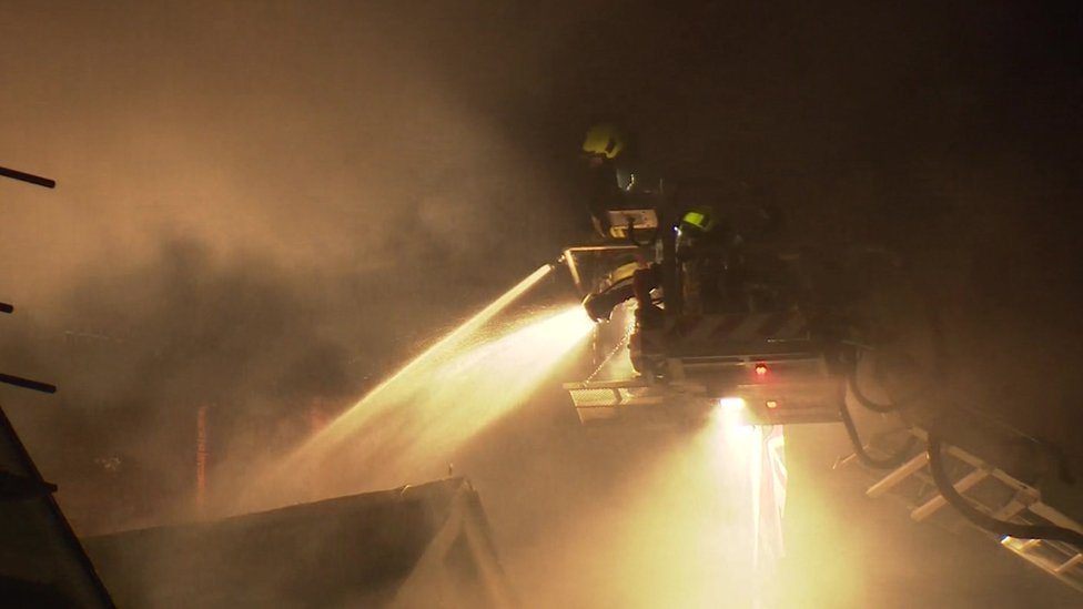 Hotel fire in pictures: Flames destroy historical Exeter buildings ...