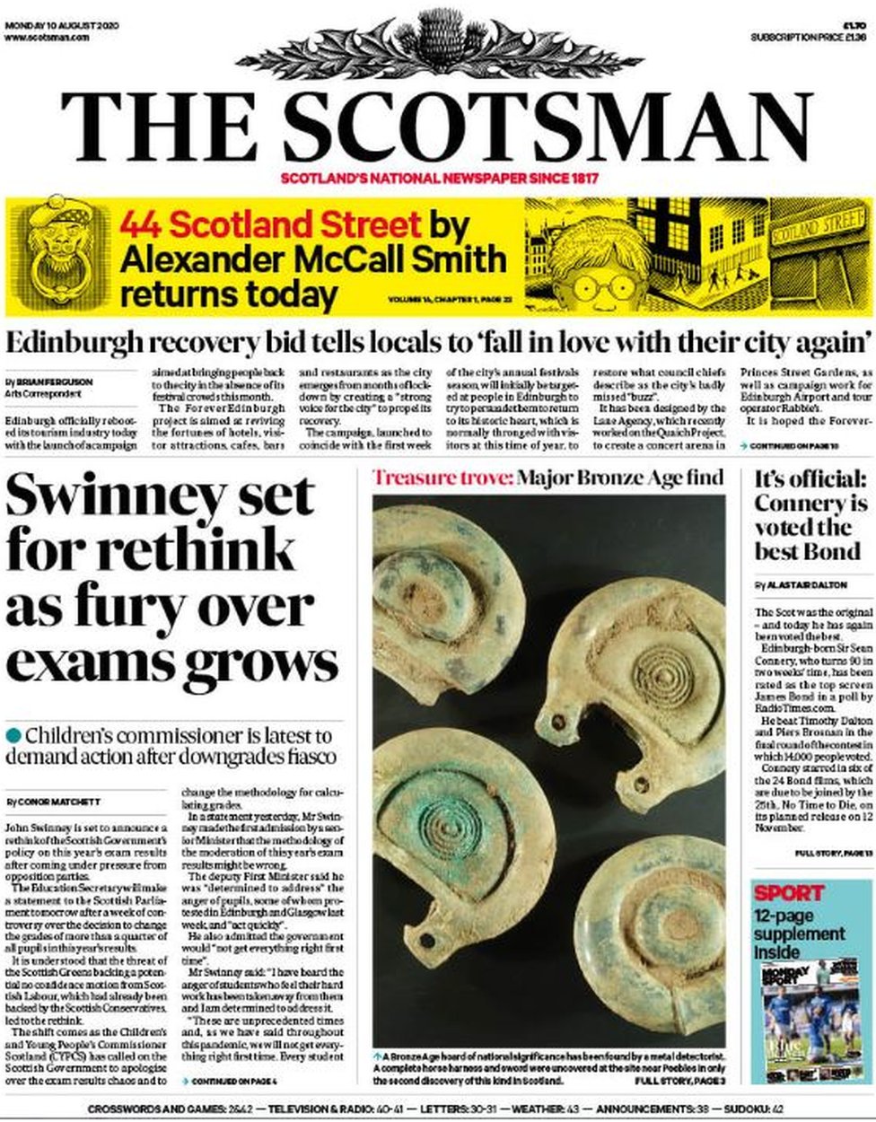Scotland's papers: Swinney U-turn on exams and Cowell breaks his back ...