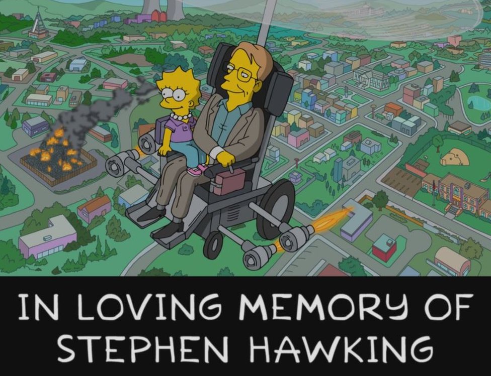 Simpsons cartoon tribute to Prof Stephen Hawking - BBC News