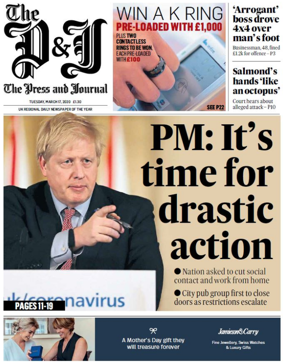 Scotland's papers: UK on the 'brink' of a coronavirus lockdown - BBC News