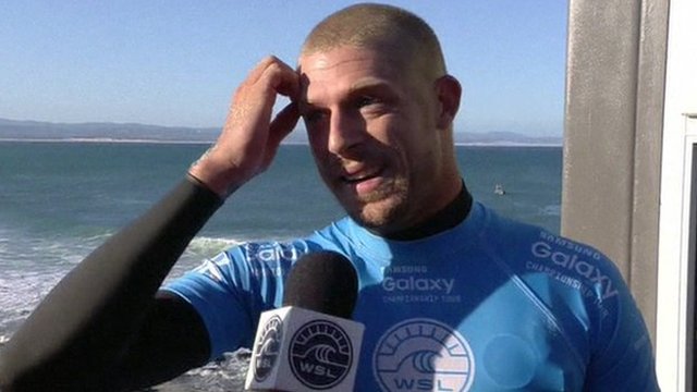 Surfers ride huge waves in California surfing contest - BBC Newsround