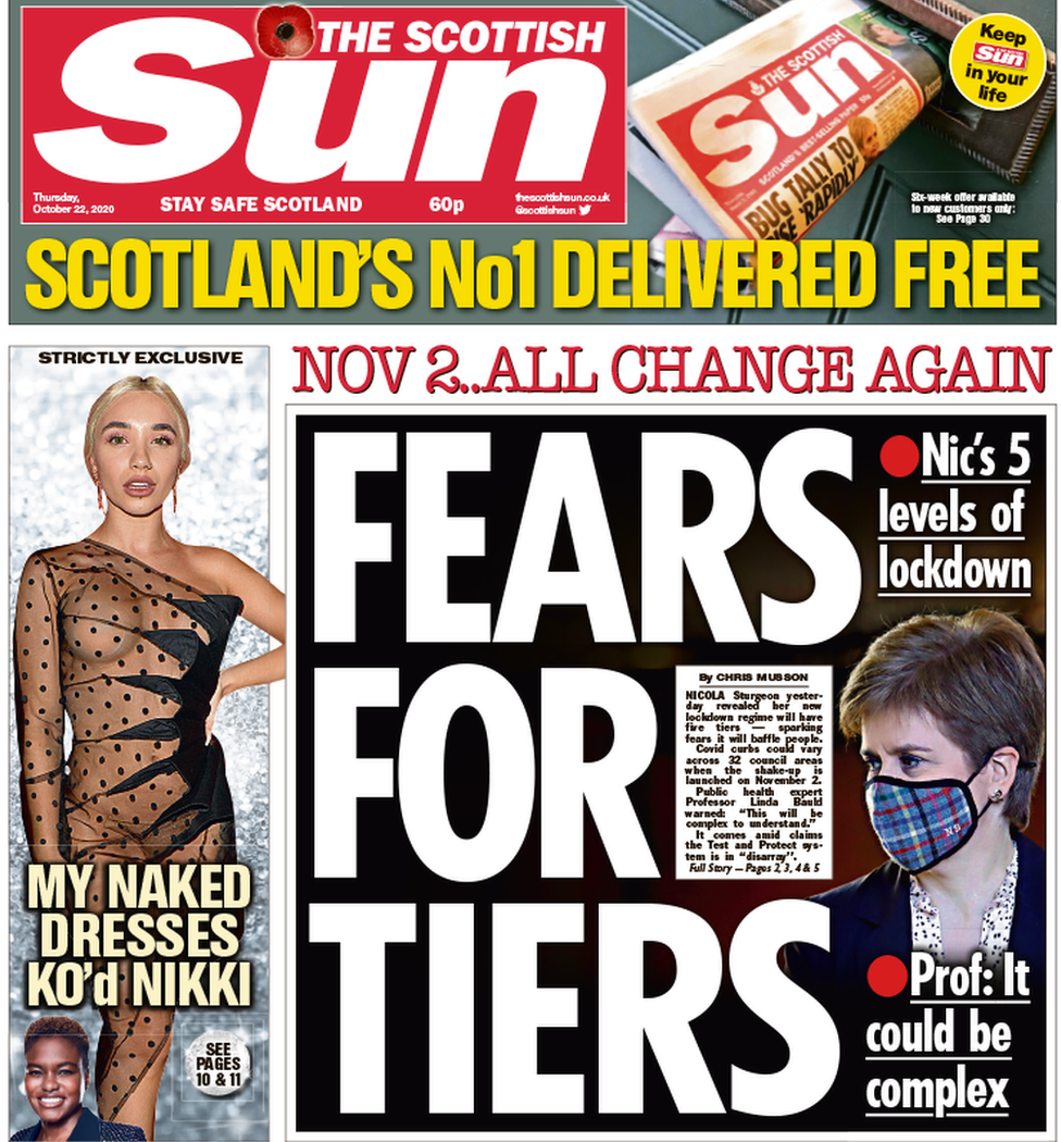 Scotland's papers: 'Fears for tiers' and hospitality 'sacrificed' - BBC ...