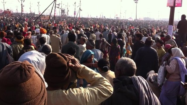 Kumbh Mela: Crowds gathering on most auspicious day - BBC News