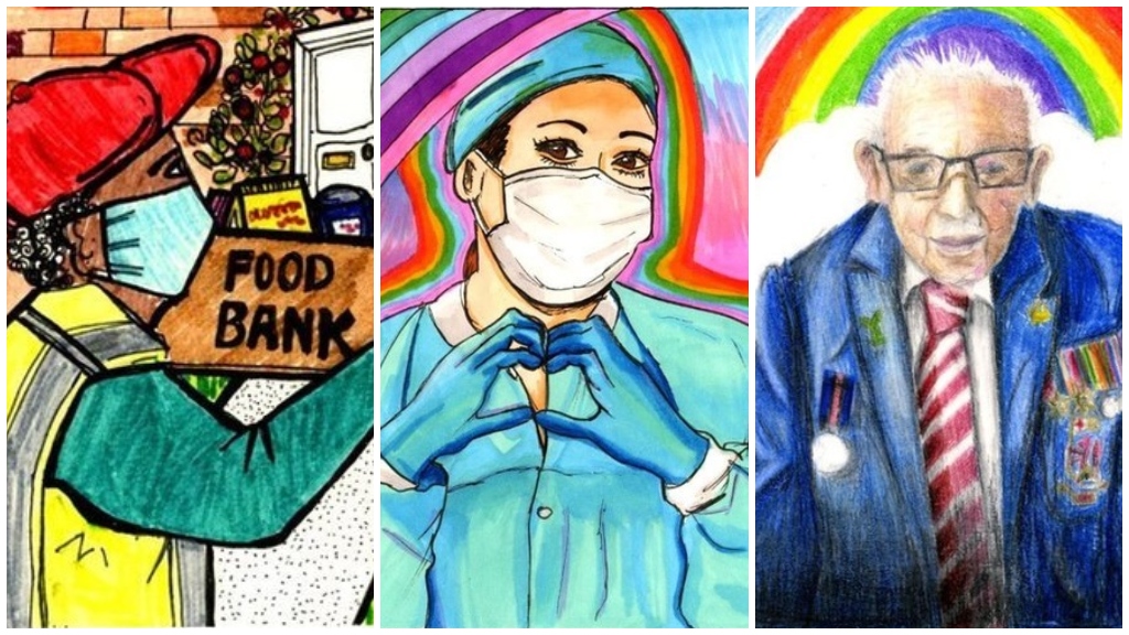 Pandemic heroes celebrated in children's art stamps - CBBC Newsround