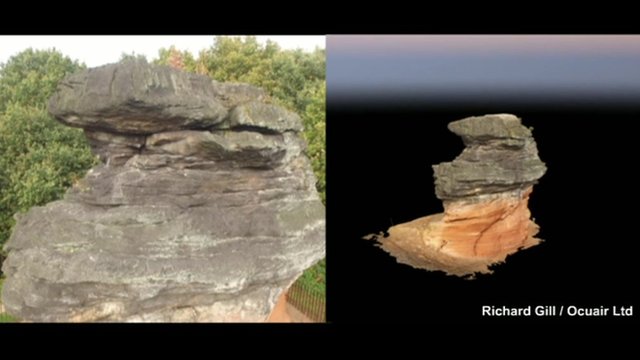 Hemlock Stone mystery: Drone scan of the 'Devil's missile' - BBC News