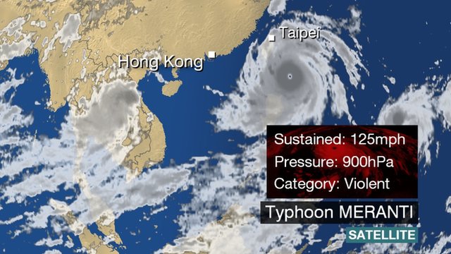 Typhoon Meranti barrels across SE Asia - BBC Weather