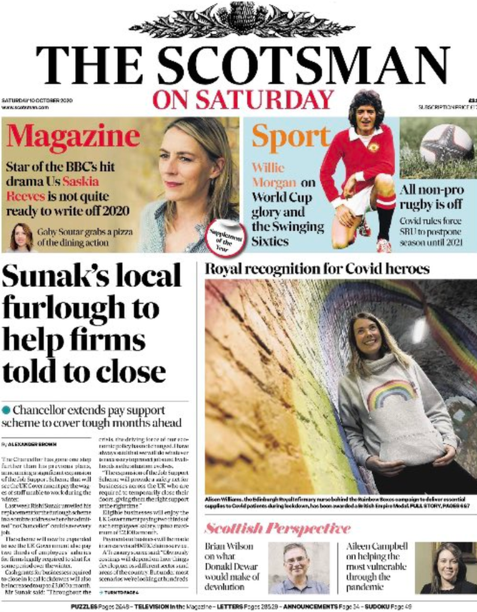 Scotland's papers: Cafe axe 'muddle' and Covid heroes honoured - BBC News