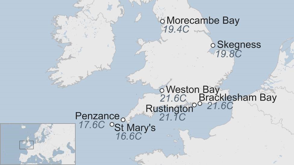 UK seawater 'warmer than California' - BBC News