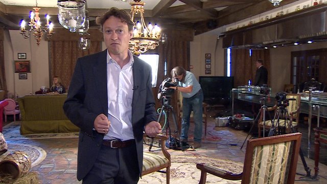 Preparing to interview former Ukrainian President Viktor Yanukovych ...