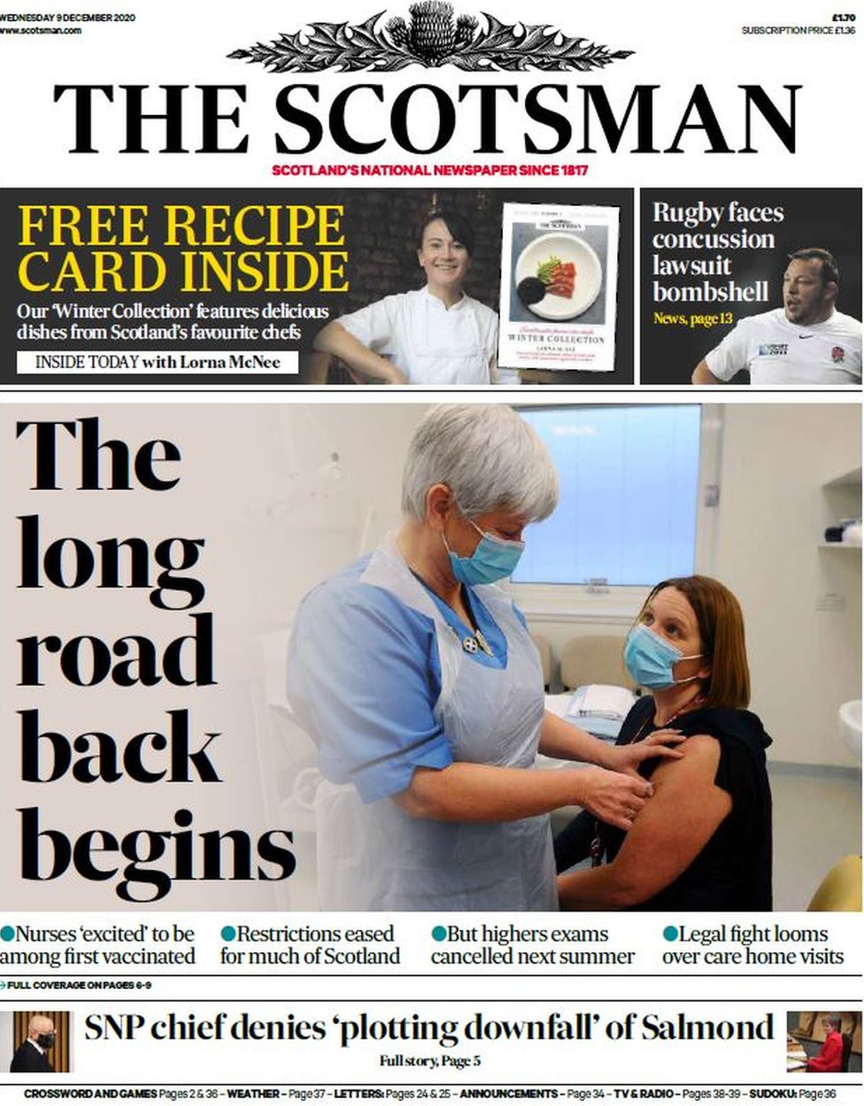 Scotland's papers: Vaccination rollout the 'beginning of the end' - BBC ...