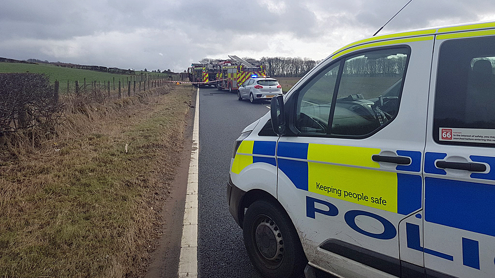 A75 reopens following three-car crash near Dumfries - BBC News