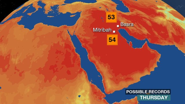 Extreme heat across Middle East - BBC Weather