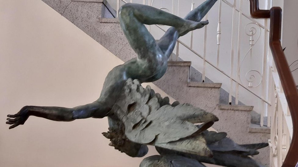 Icarus Falling Statue