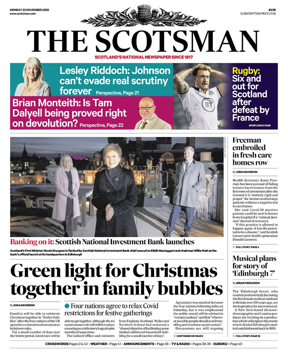 Scotland's papers: 'No deal' yet over Christmas lockdown easing - BBC News