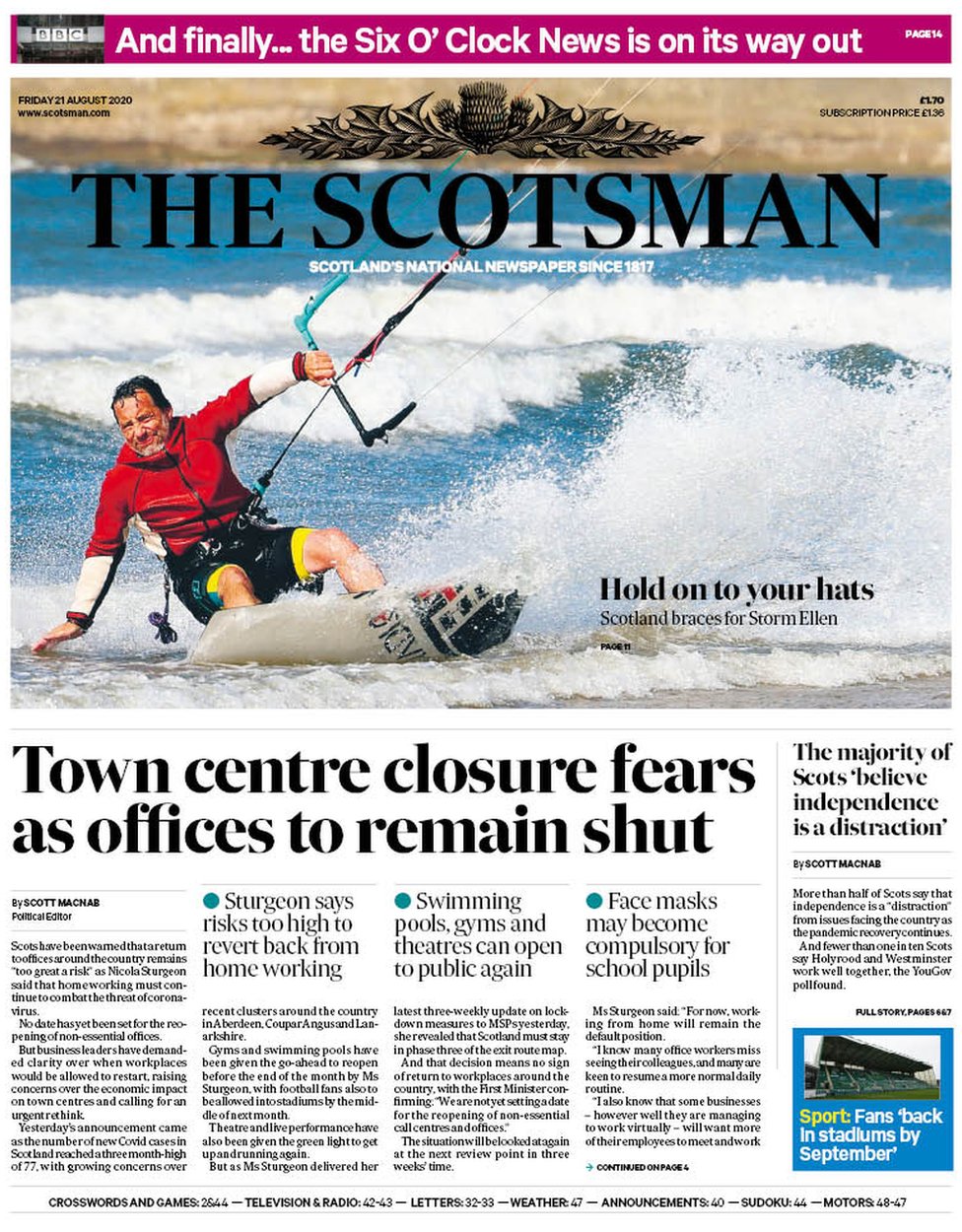 Scotland's papers: PM 'carries on camping' and bid to save the Union ...