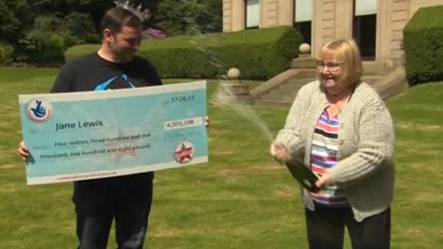 Retired Halifax seamstress in £4m Lotto win - BBC News