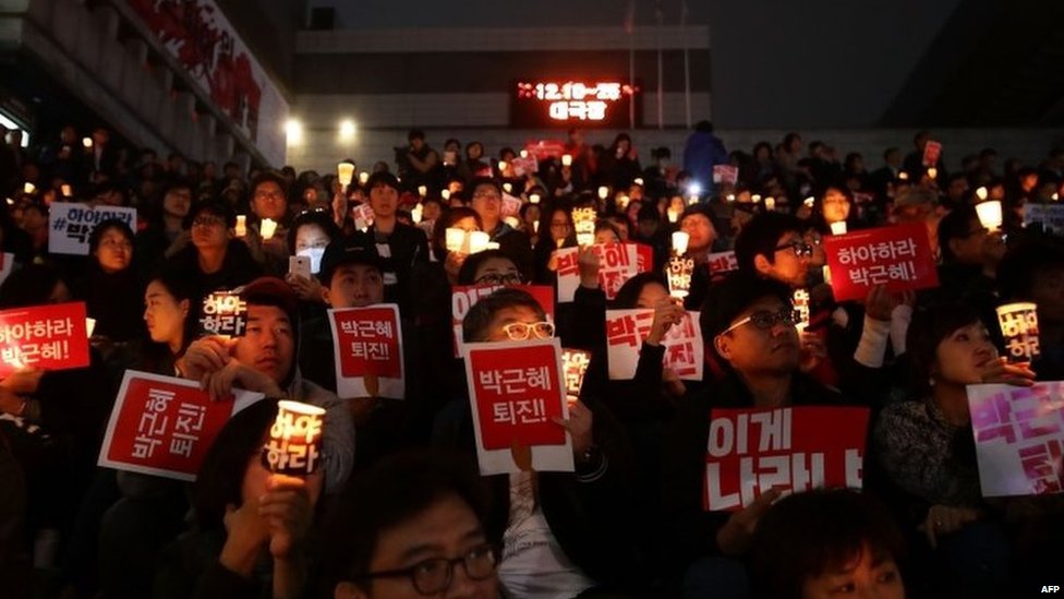 Protests Call On South Korea President Park Geun Hye To Resign Bbc News
