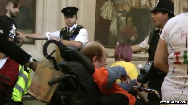 Amateur footage of protesters in parliament lobby - BBC News