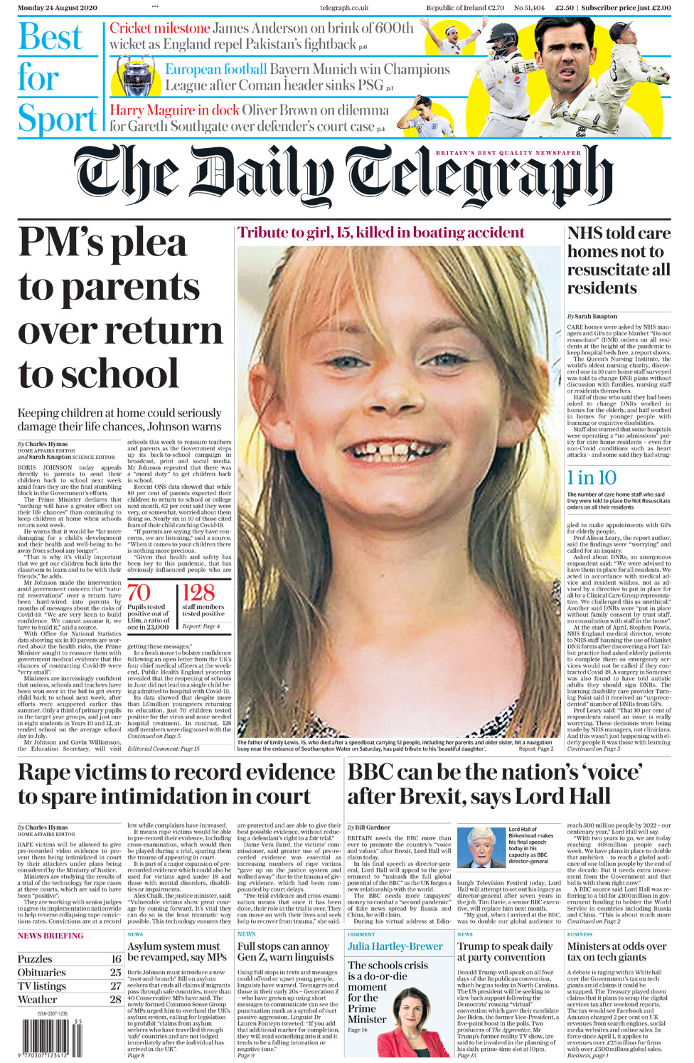 Newspaper headlines: PM's plea to parents and UK's 'raving idiots ...