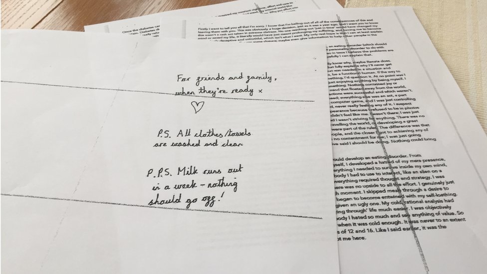 The suicide note that told Megan's diabulimia story - BBC News