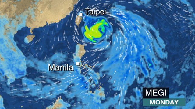 Tropical Storm Megi gathers strength in the Pacific - BBC Weather
