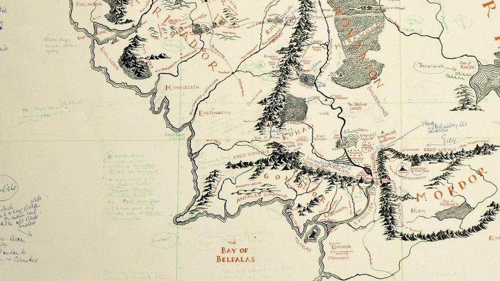 From Map Of Middle Earth Hobbit Tolkien's Annotated Map Of