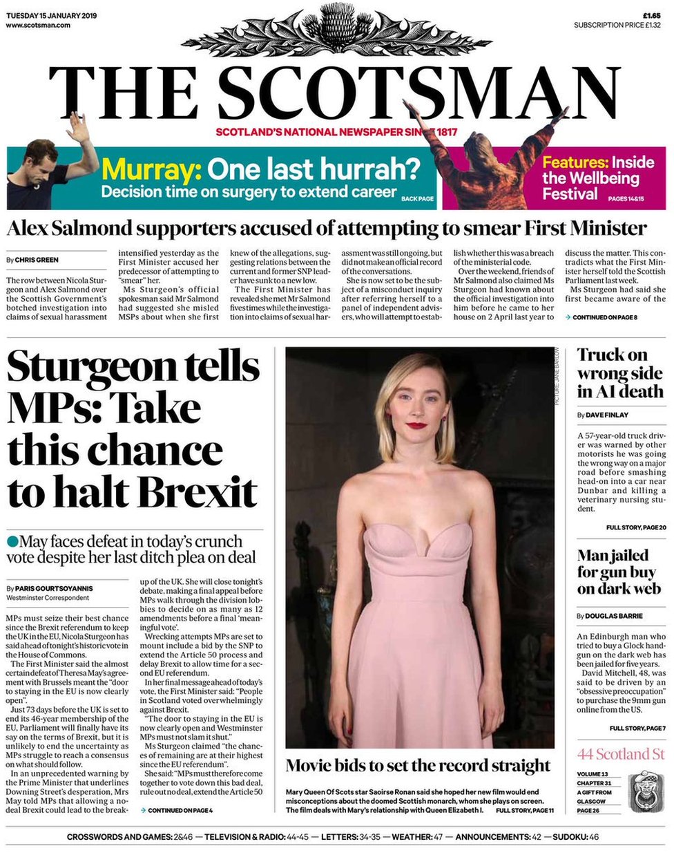 Scotland's front pages: Brexit vote and first ministers' spat - BBC News