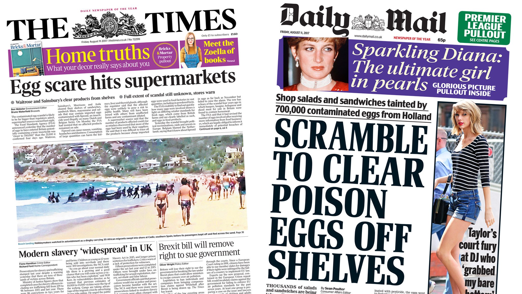 Newspaper headlines: Eggs scare sparks safety scramble | 15 Minute ...