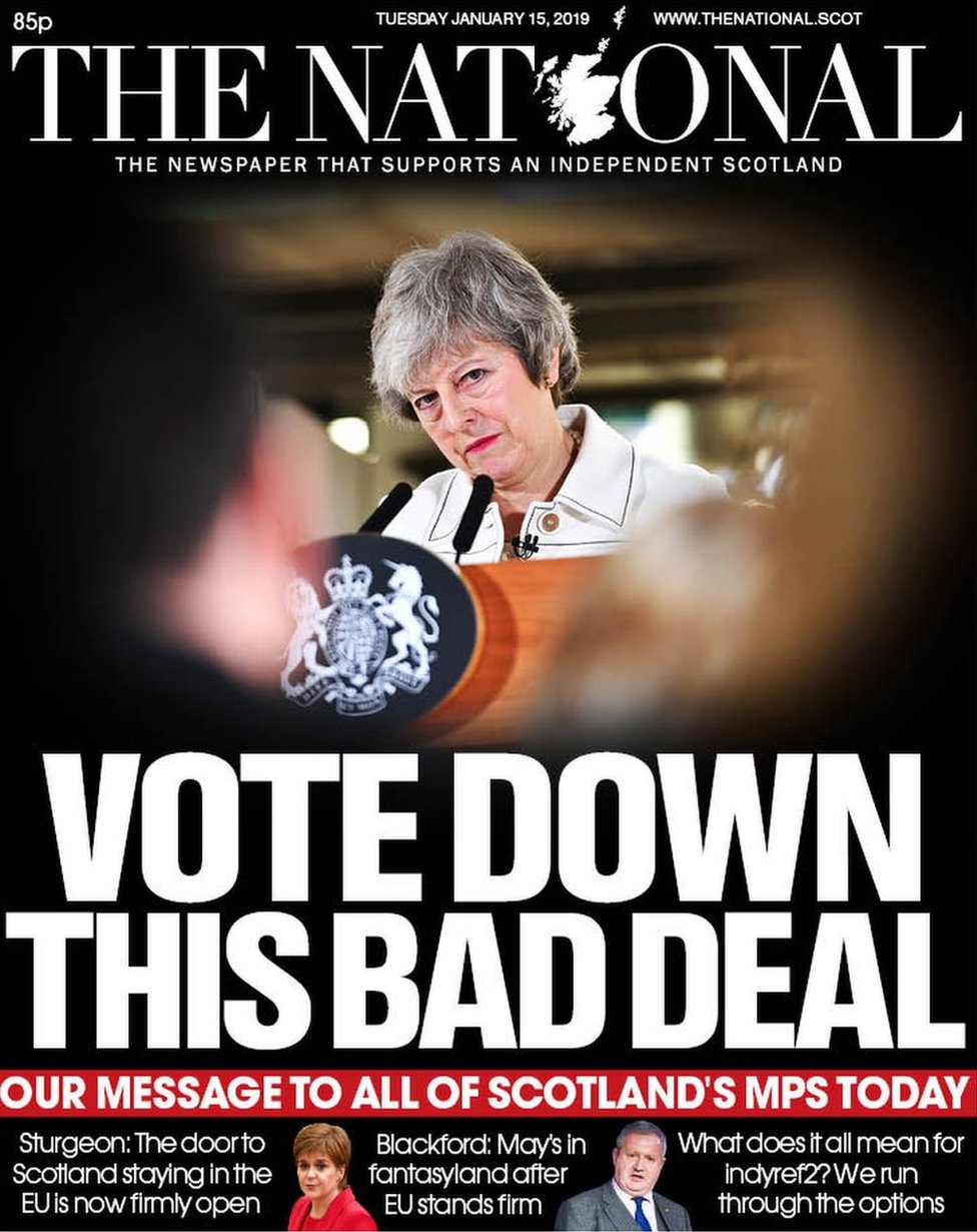 Scotland's front pages: Brexit vote and first ministers' spat - BBC News