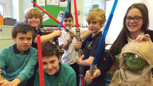 Star Wars: Cardiff pupils feel the force ahead of new film - BBC News