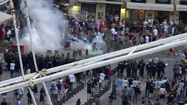 England fan describes stadium violence in Marseille - BBC News