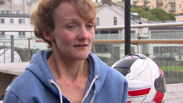 NW200 crash victim meets rider whose bike crashed into her - BBC News