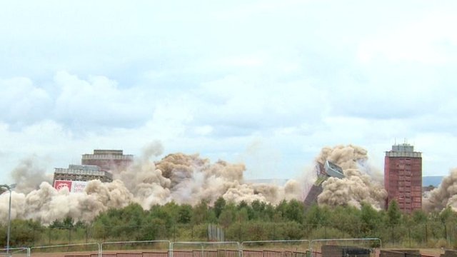 Georgia's 'White Ice Cube' building imploded - BBC News