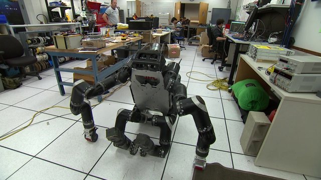 Darpa test helicopter lands with insect-like robot legs - BBC News