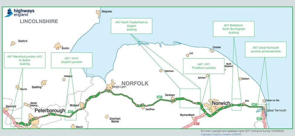 A47 dualling in Norfolk and Cambridgeshire revealed - BBC News