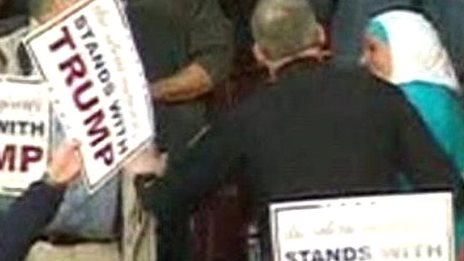 BBC News - Trump urged to apologise to Muslim protester ejected from rally