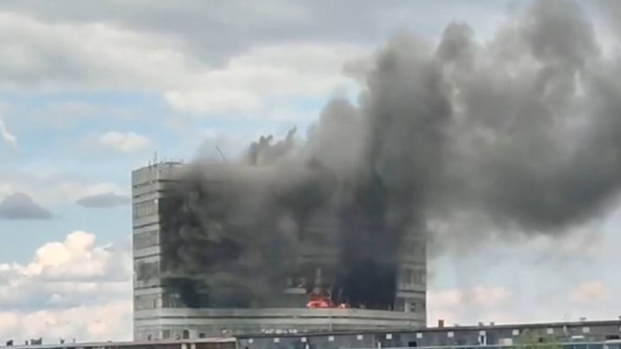 Burning Office Building